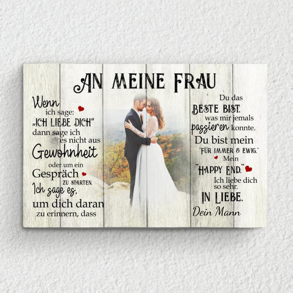 Love & Faith Personalisiertes Leinwand Geschenk für Ehefrau mit Bild ...