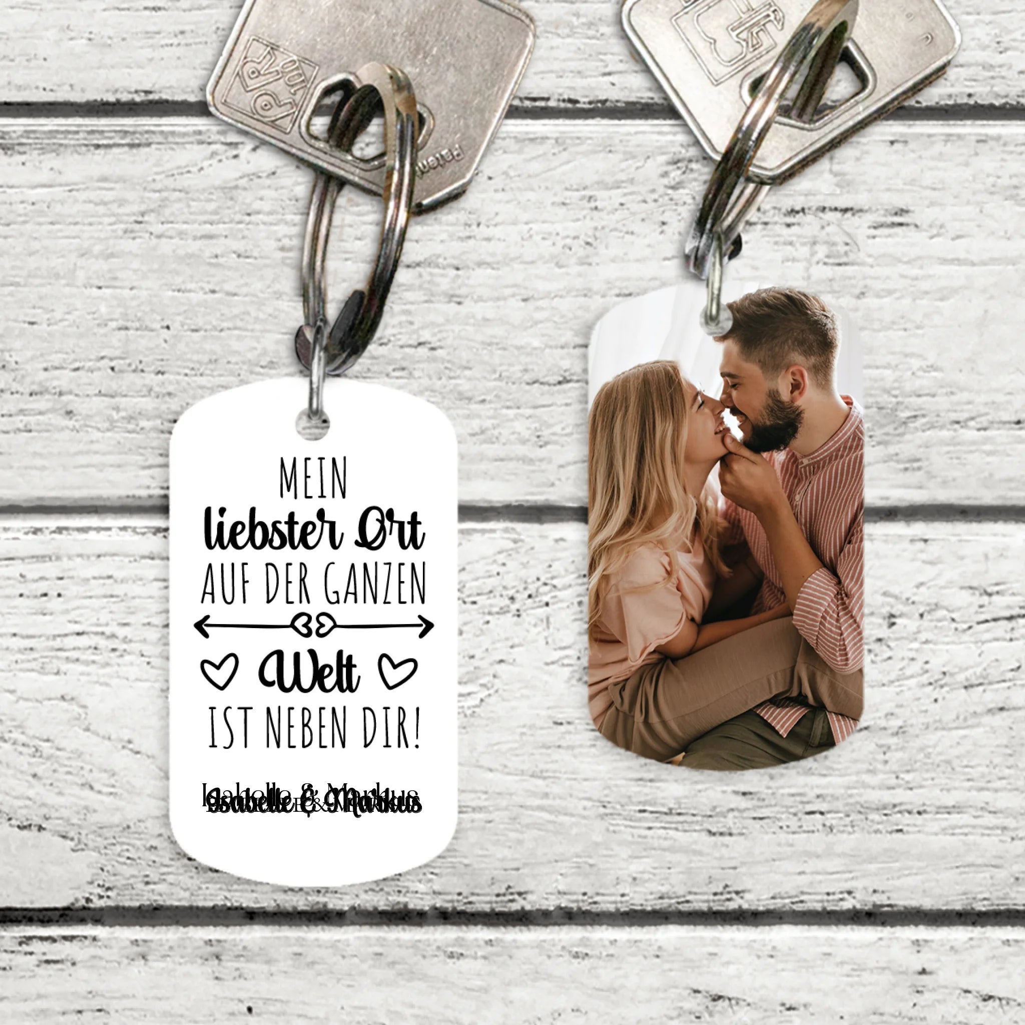 Personalisierter Schlüsselanhänger mit Foto für Paare | Geschenk für ...